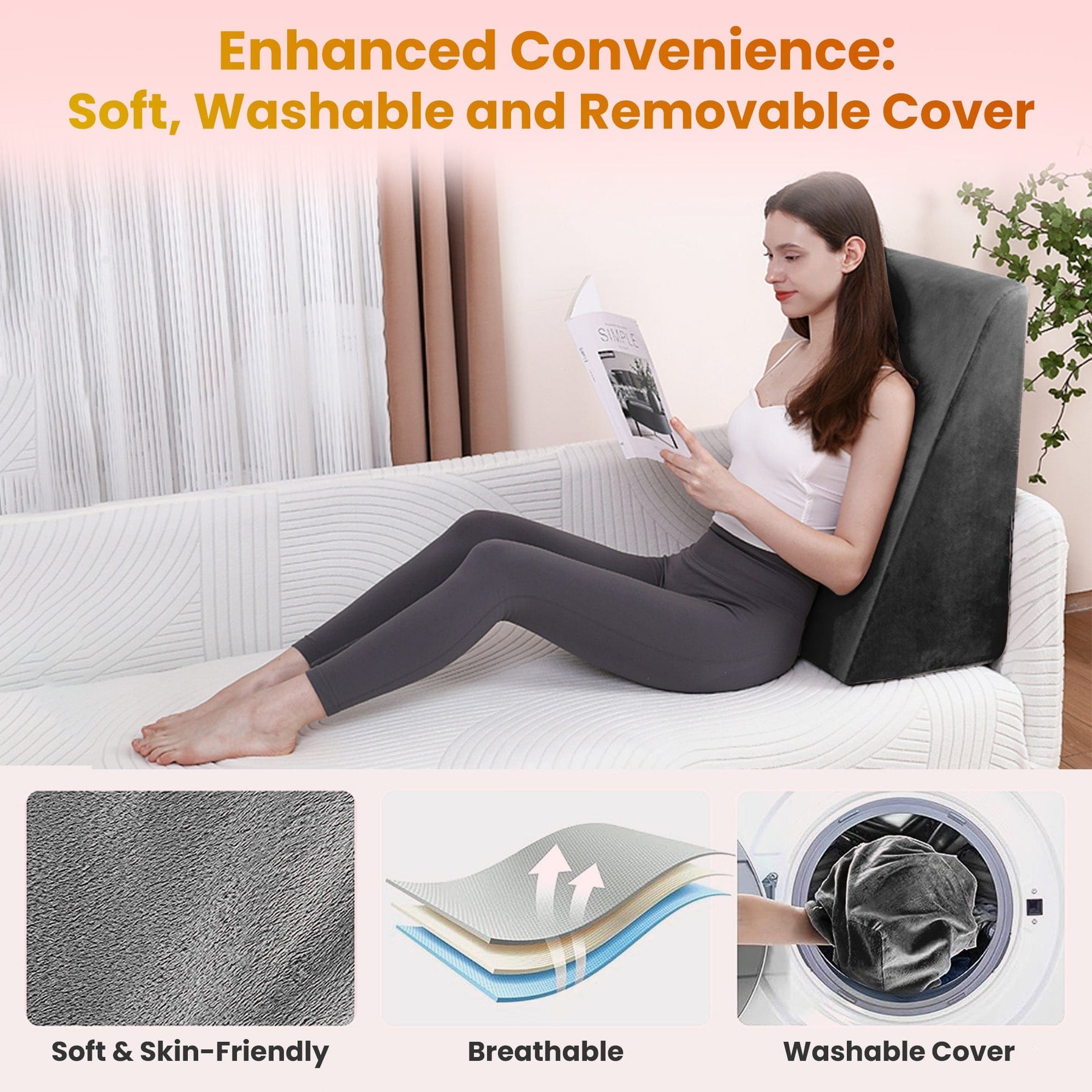 Dr Trust USA Back Elevation Wedge Pillow | Adjustable Wedge Orthopedic ...