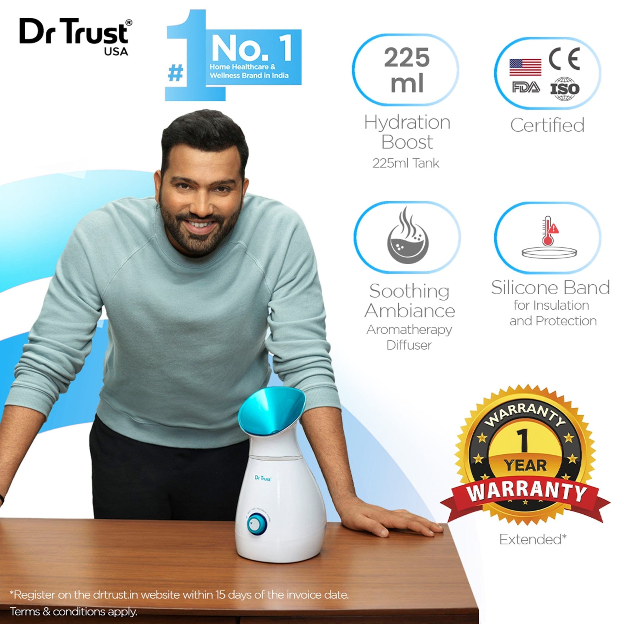 Dr Trust USA Steam Vaporizer and Home Spa Diffuser and Humidifiers