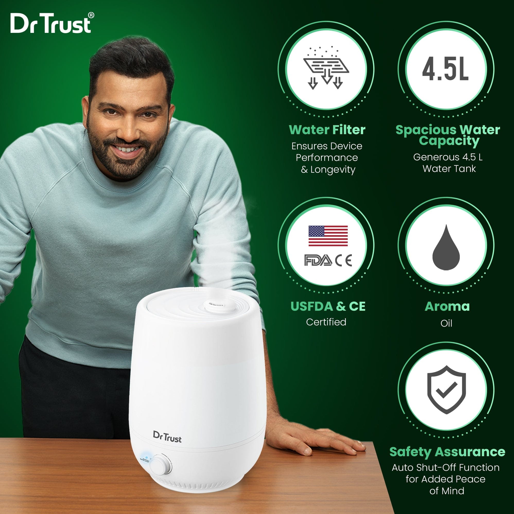 Dr Trust USA Steam Vaporizer and Home Spa Diffuser and Humidifiers
