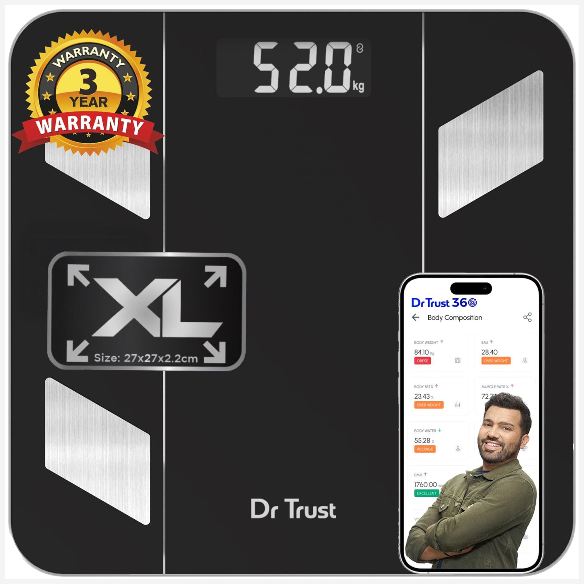 Dr Trust USA Hercules Smart Body Fat Analyser & Composition Weight ...