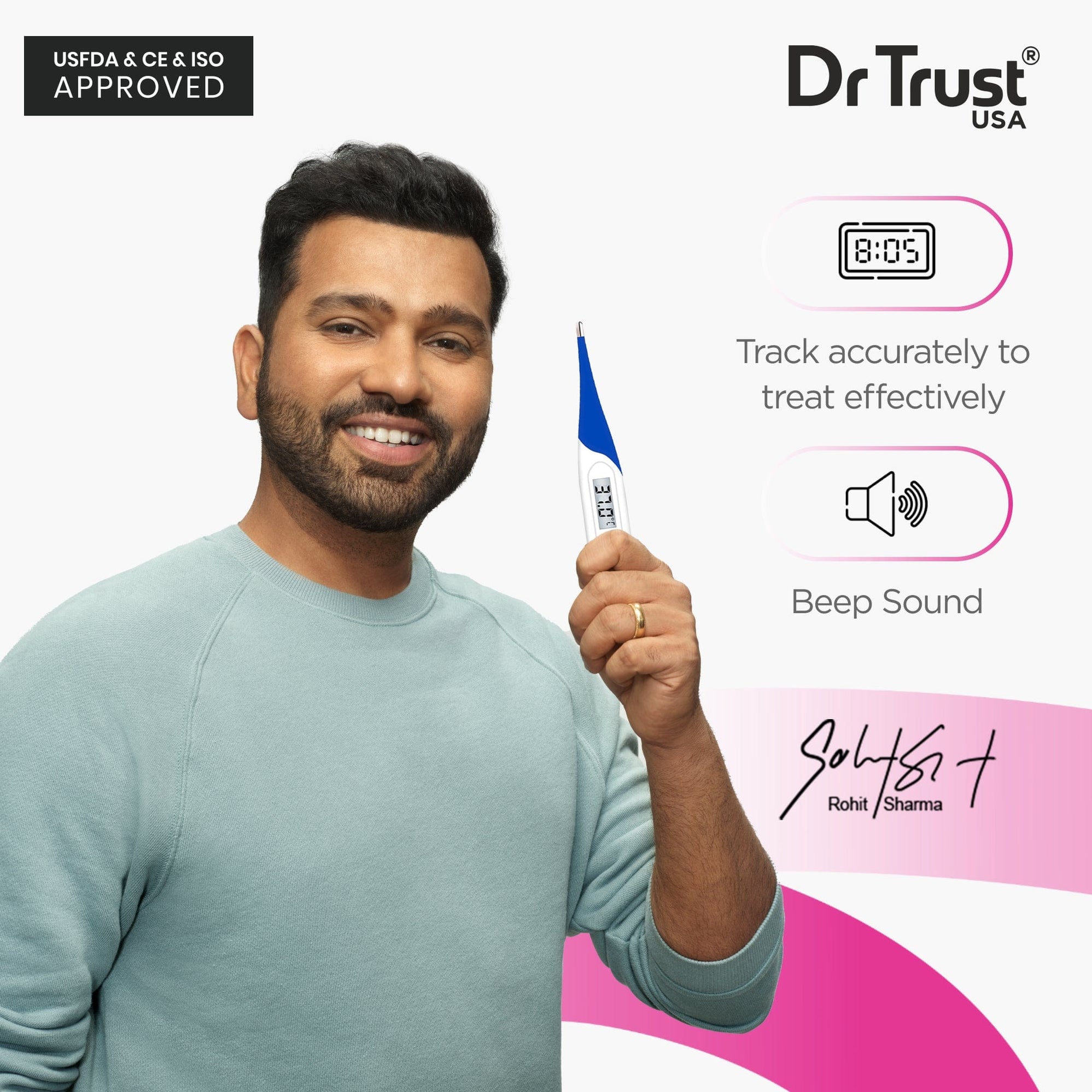 Dr Trust USA Digital Thermometer for Fever - Temperature Measure Device