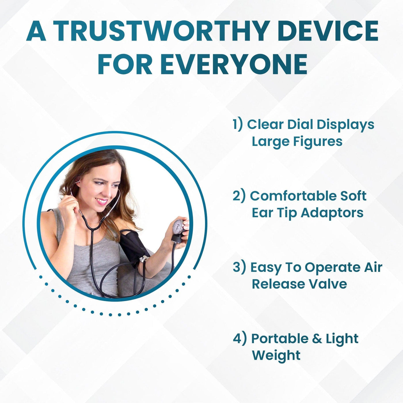 Dr Trust USA Aneroid Blood Pressure Machine with Stethoscope
